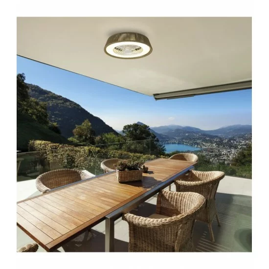 outdoor ceiling fan LED, 55W, 3800lm, IP44 remote control, POLINESIA ...
